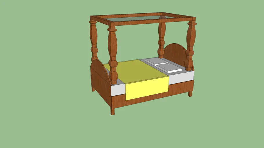 Yellow Canopy Bed | 3D Warehouse