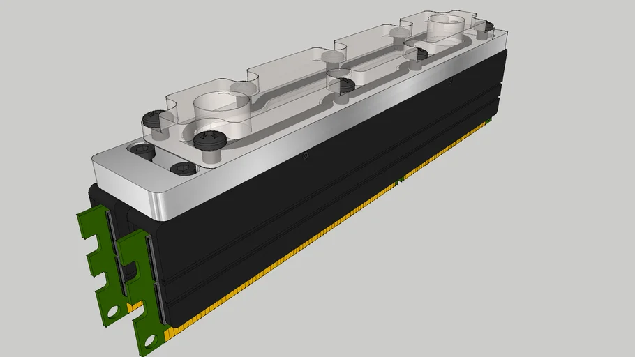 Bitspower Universal RAM Module Liquid Cooling Block | 3D Warehouse