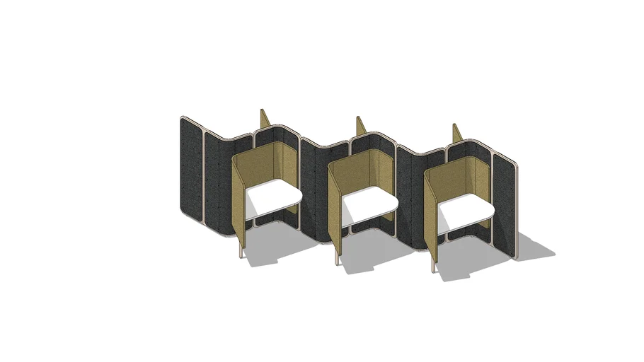 Private Work Booth Six Person : COPPICE-LIBRARY-06 : Orangebox | 3D ...