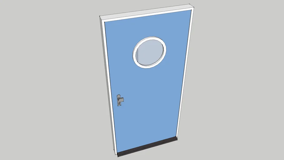 Voordeur 900x2100mm met rond raam | 3D Warehouse