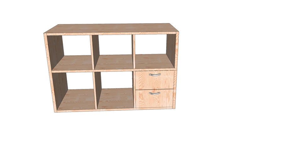 Simple Wooden Cubby Shelf | 3D Warehouse