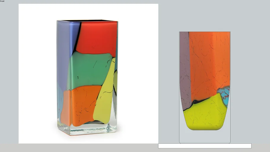 Vaso 45 MS Lascas Coloridas - Murano Cristais Cadoro | 3D Warehouse