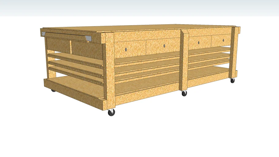Sign shop work bench 8 foot | 3D Warehouse
