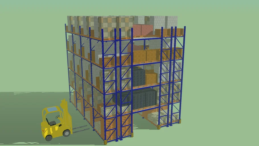 Push-back pallet buffer | 3D Warehouse