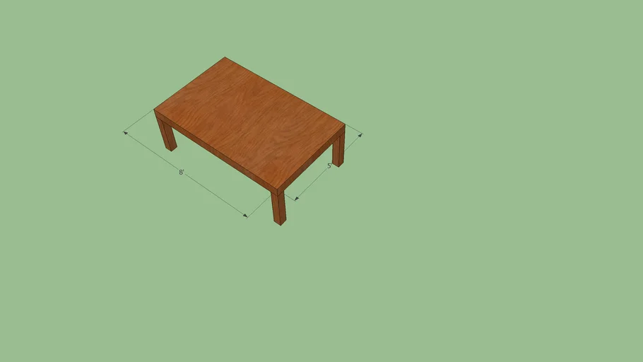 wood 5x8 table | 3D Warehouse