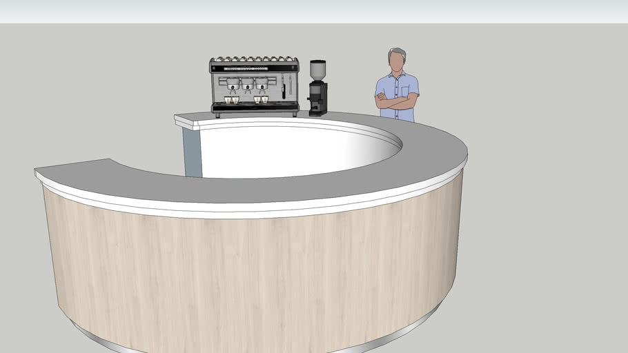 3/4 circle coffee bar | 3D Warehouse