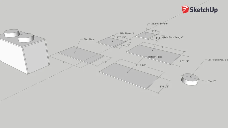 Construction Template for Lego Brick Storage Bin | 3D Warehouse