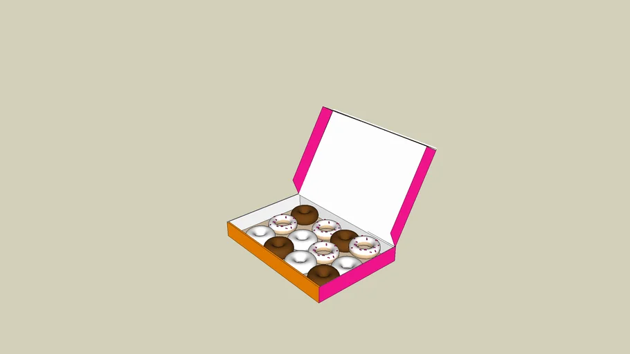 Dunkin Donuts Box (open) | 3D Warehouse