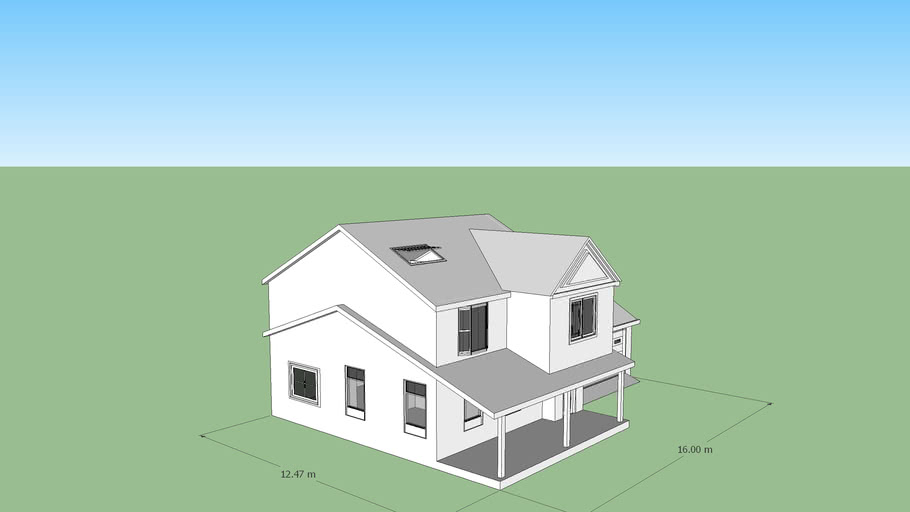 Casa de dos pisos y tres dormitorios de 200 m2 | 3D Warehouse