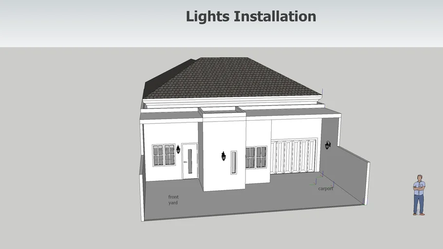 House design 20x10_lights installation | 3D Warehouse