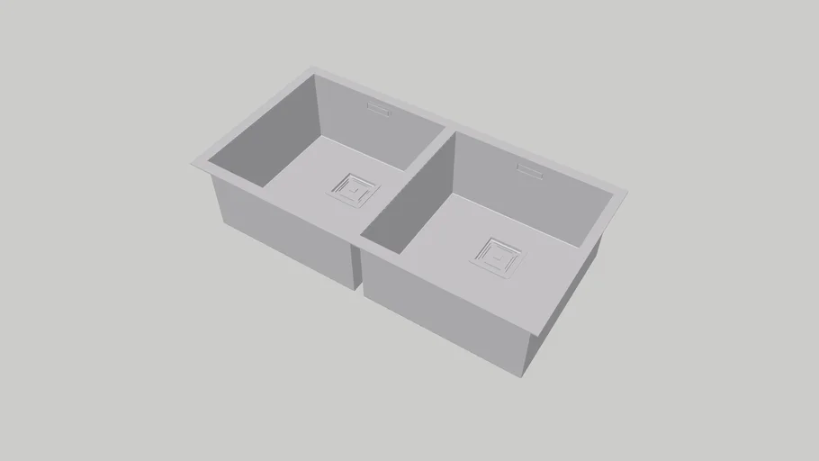 不銹鋼雙槽水槽 Sinkware 885mm x 455mm | 3D Warehouse