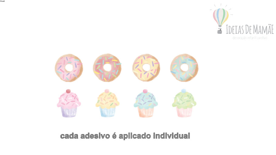 ADESIVO DONUTS E CUPCAKE MAMÁ | 3D Warehouse