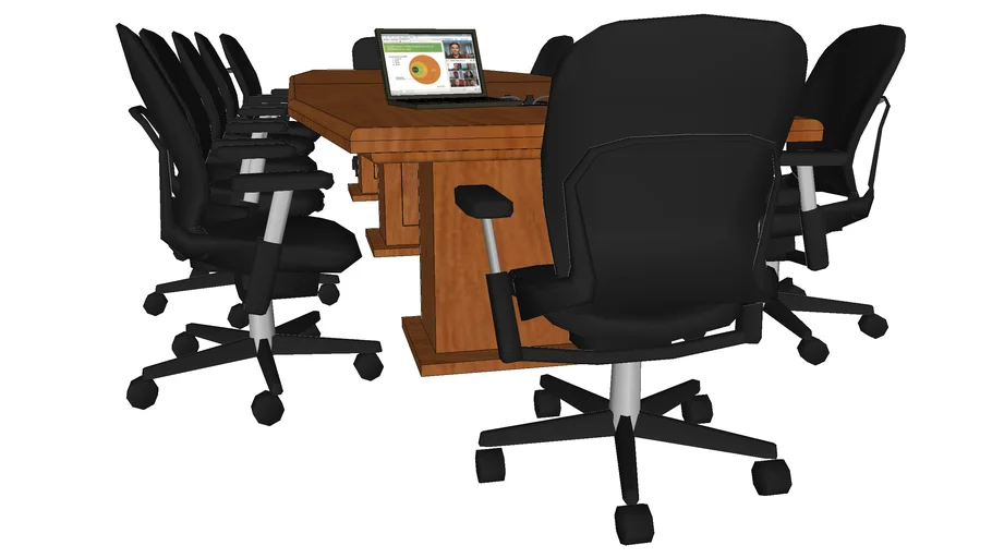 14' x 4'6' Tapered Corner Conference Table | 3D Warehouse