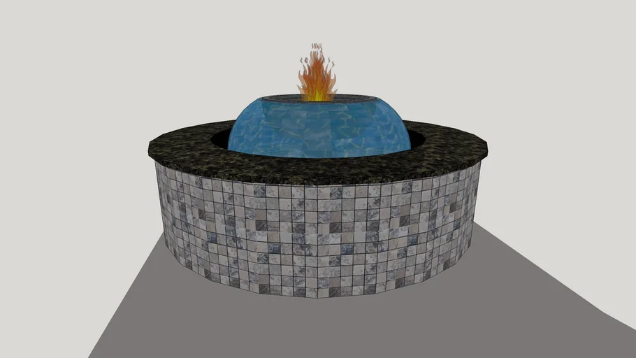 HPC 360 Deg. Evolution Fire and Water Feature | 3D Warehouse