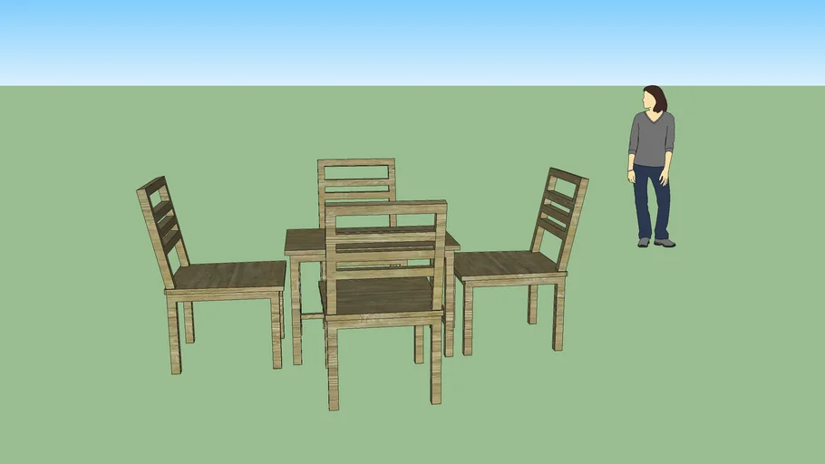meja kursi | 3D Warehouse