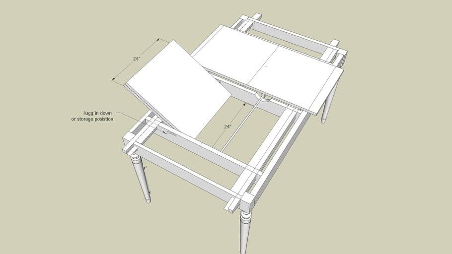 double flip top extendable table | 3D Warehouse