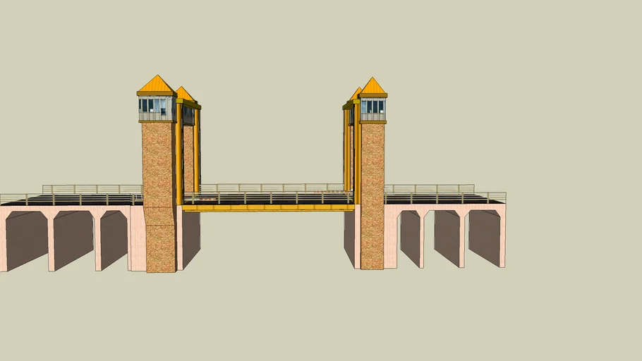 Nuthatchia Fall's Vertical Lift Bridge. | 3D Warehouse