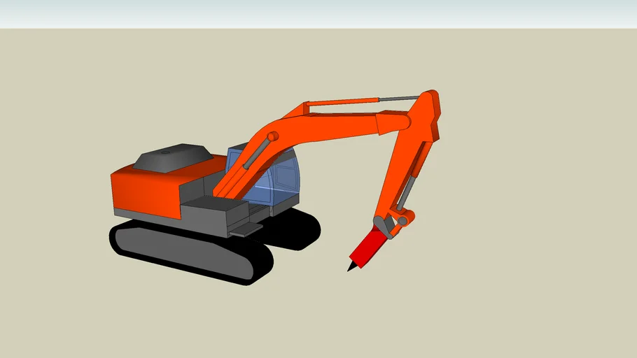 Hitachi Digger With Rock Hammer | 3D Warehouse