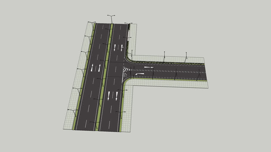 Highway with T Junction | 3D Warehouse