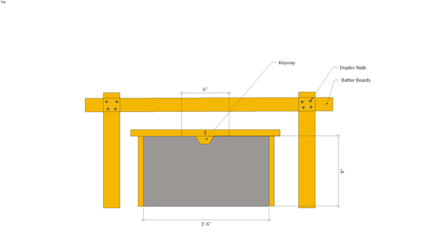 Basic Footing Section A1 View | 3D Warehouse