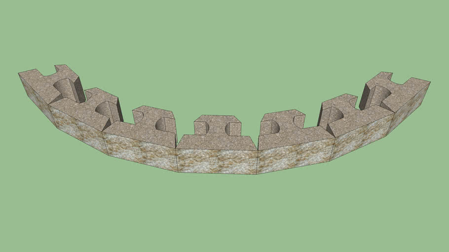 8' Rockwood Retaining Walls Classic Loose Radius | 3D Warehouse