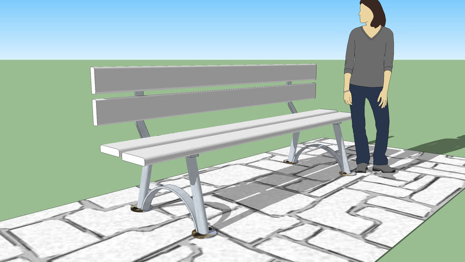 Bench located in a park | 3D Warehouse
