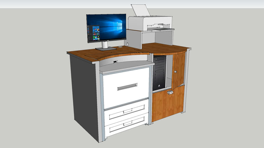 Meja Komputer Minimalis | 3D Warehouse