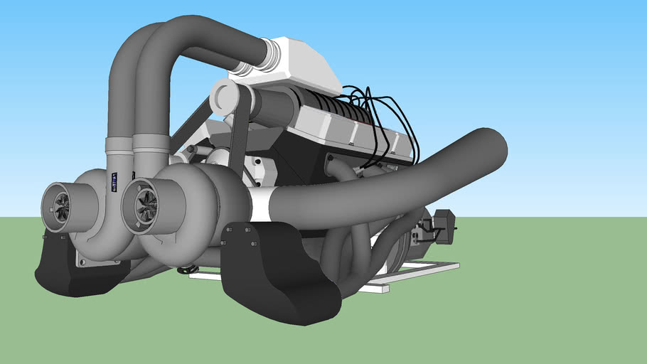 supercharded twin turboed engine | 3D Warehouse