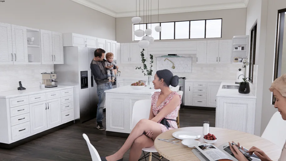 Cocina elegante blanca | 3D Warehouse