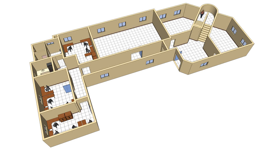office layout with ballroom | 3D Warehouse