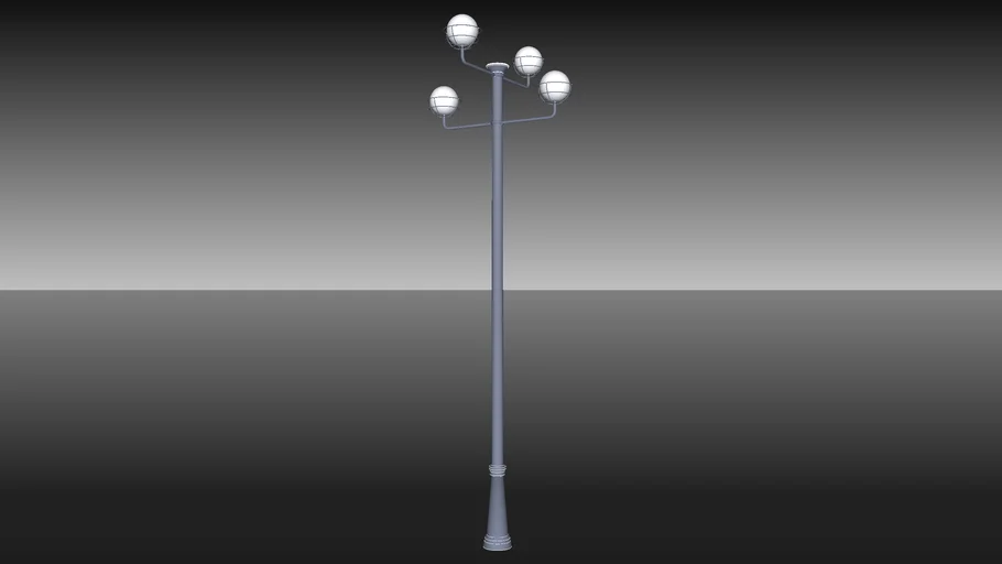 Quad Globe Street Lamp | 3D Warehouse