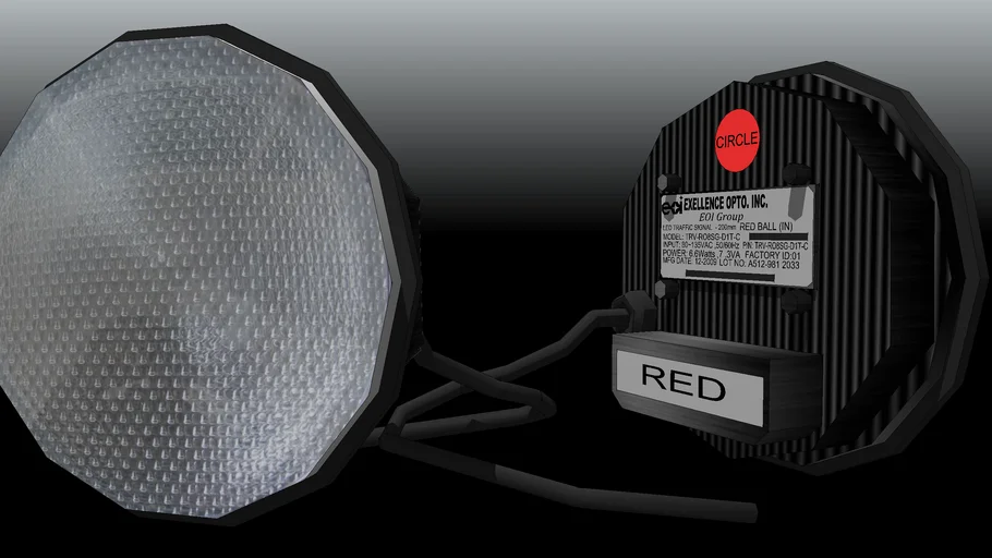 EOI LED traffic signal 8-inch modules. | 3D Warehouse