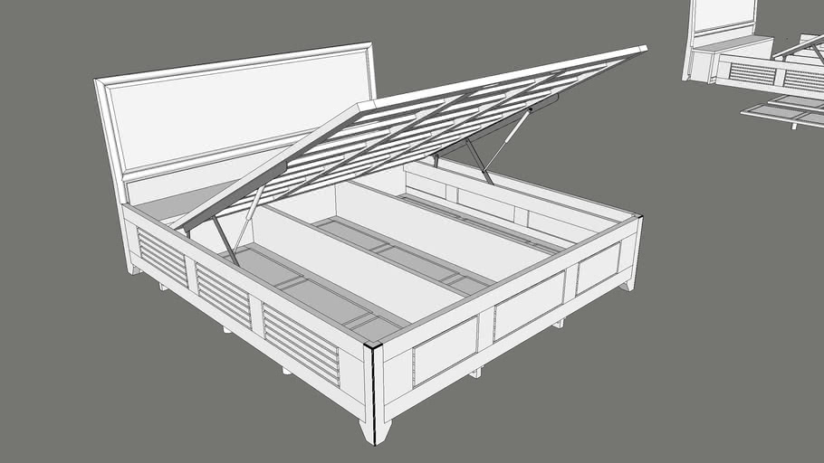 bed with hidrolick mattres | 3D Warehouse