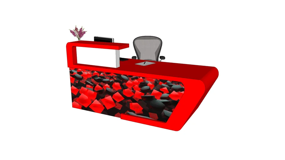 Receptionist REd Duco Glossy + Vray | 3D Warehouse