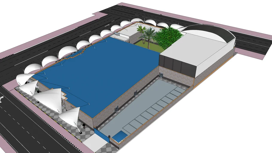 Proposed Ball building with cafeteria | 3D Warehouse