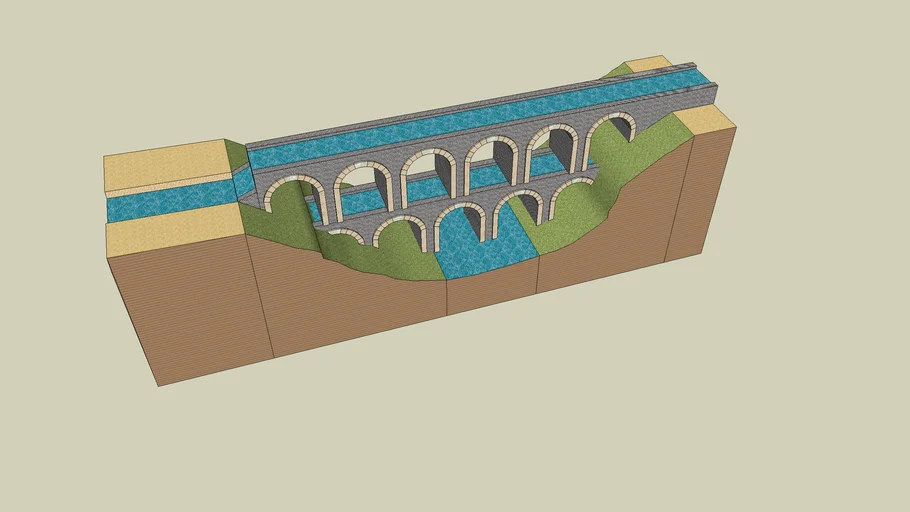 Roman Aqueducts Diagram Aqueduct Pont Du Gard 3D Model | CGTrader
