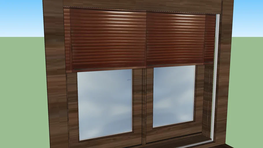 ventana nogal con persiana | 3D Warehouse