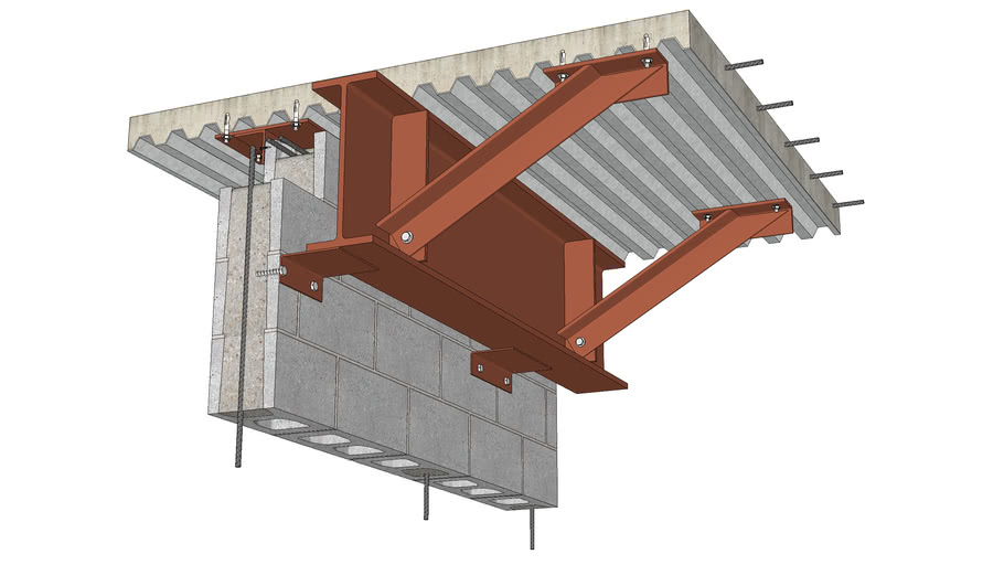 02.120.0232 Concrete masonry wall restraint adjacent to steel girder ...
