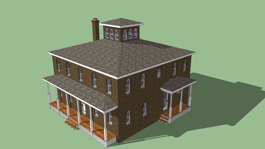 Big Square Brick House | 3D Warehouse