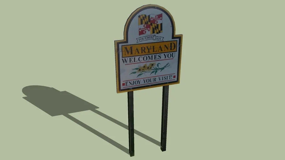 Welcome Sign Maryland | 3D Warehouse