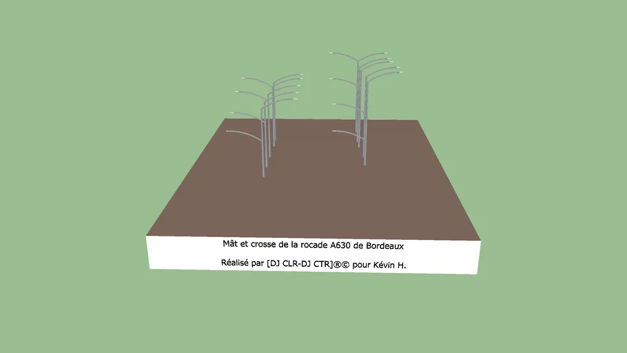 Mât d'éclairage public avec crosse | 3D Warehouse