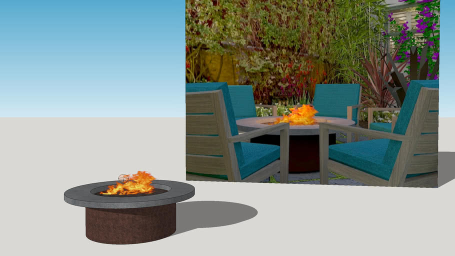 Firepit Stone and Steel | 3D Warehouse