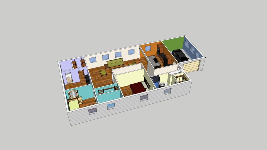 House-1 story-furnished | 3D Warehouse