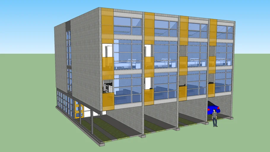 Row House Configuration 4BR/4BA +/-1500 SQ FT | 3D Warehouse