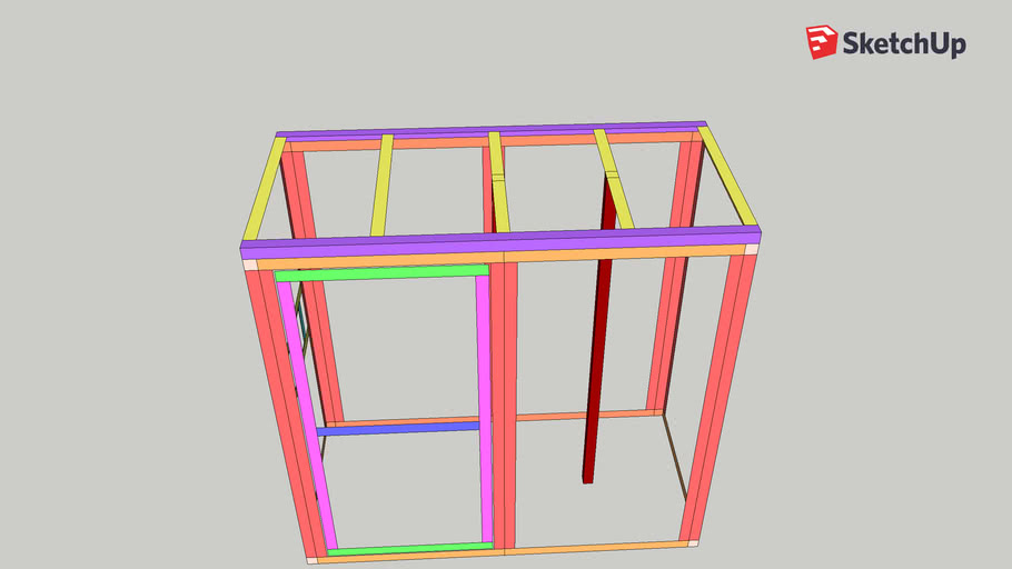 Aviary with walk-in door and food/water bowls - cutmap, model | 3D ...