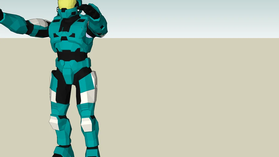 halo 3 multi player spartan (cyan and white) | 3D Warehouse