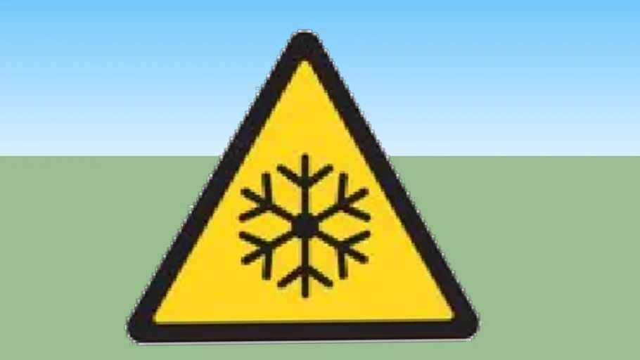 Snow winter icon, danger ice flake sign | 3D Warehouse