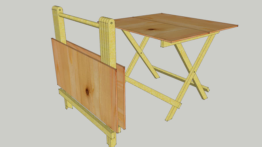 wooden folding table | 3D Warehouse