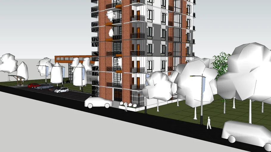 8 storied Residential Building | 3D Warehouse