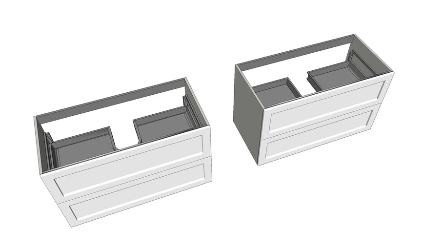 Sink Base Unit - Two drawers Push | 3D Warehouse